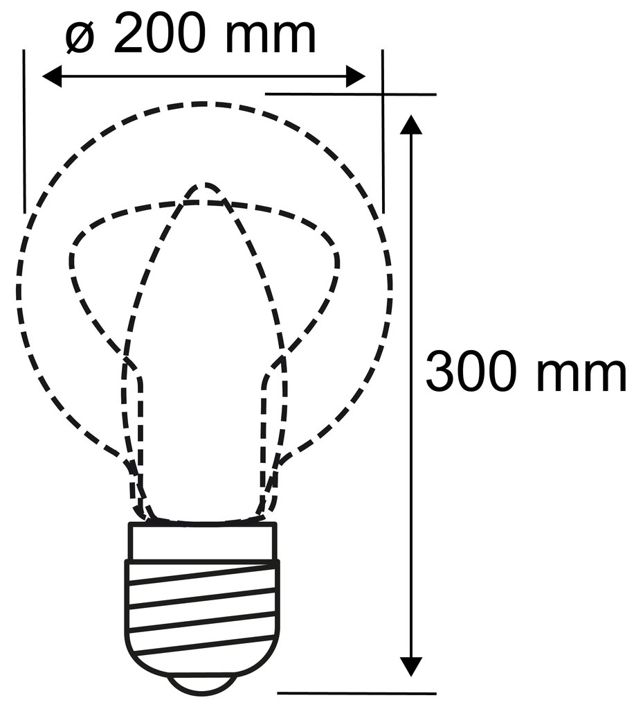 Paulmann 28868 LED Big Globe G200 zlatá žárovka, 7W LED 1800K E27, prům. 20cm