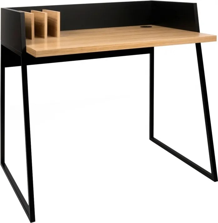 Kancelářský stůl Glaucia, dubová dýha, černá