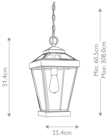 Quoizel QZ-RAVINE8-L - Venkovní lustr na řetězu RAVINE 1xE27/60W/230V IP23 hnědá