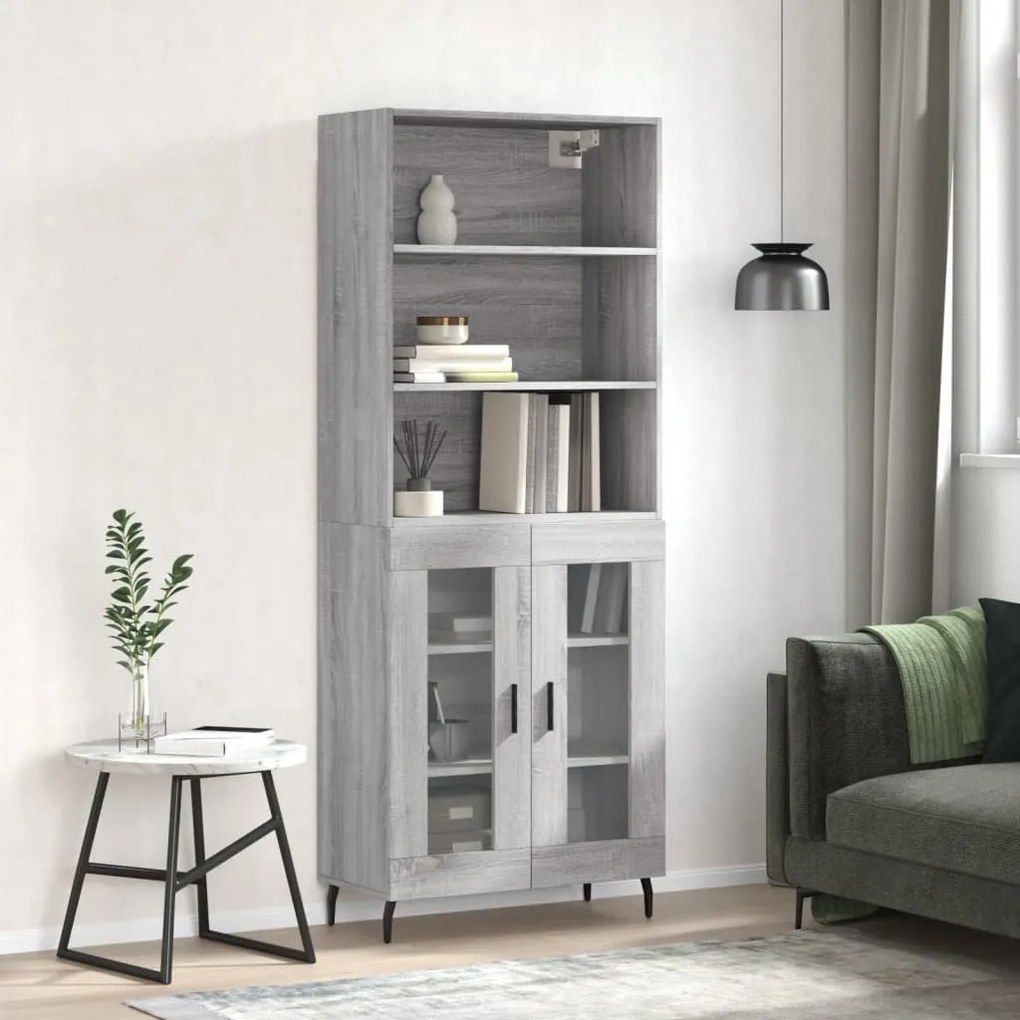 vidaXL Skříň highboard 69,5 x 34 x 180 cm kompozitní dřevo [3189340] Barva: Bílá