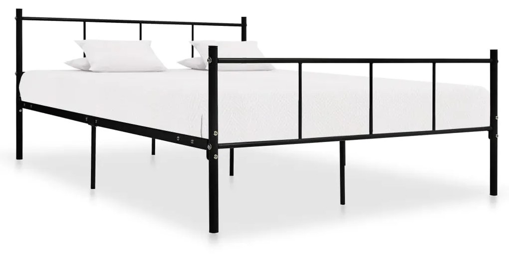 284639 vidaXL Rám postele černý kov 140 x 200 cm