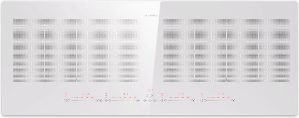 Klarstein Masterzone 90 Slim Flex, indukční varná deska, max. 7200 W, vestavná, 4 zóny Flex, technologie ThermoBoost, Smart Flex