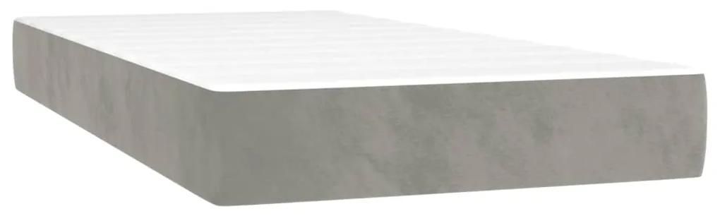 Box spring postel s matrací světle šedá 200x200 cm samet,  3137983