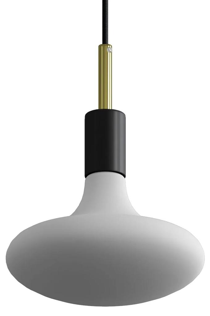 creative cables Závěsná lampa s textilním kabelem, kovovými detaily a 7cm kabelovou průchodkou Barva: Bílá-měď