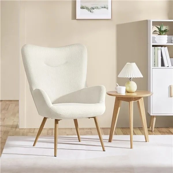 Křeslo Yaheetech – béžová, 100% polyester (267515611652)