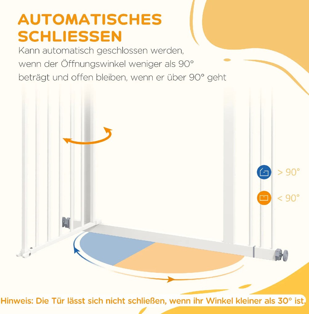 Bezpečnostní branka PawHut pro psy, zábrana, 74-87 cm, schodišťová branka pro domácí zvířata, branka pro psy včetně nástavce, bezpečnostní branka bez…