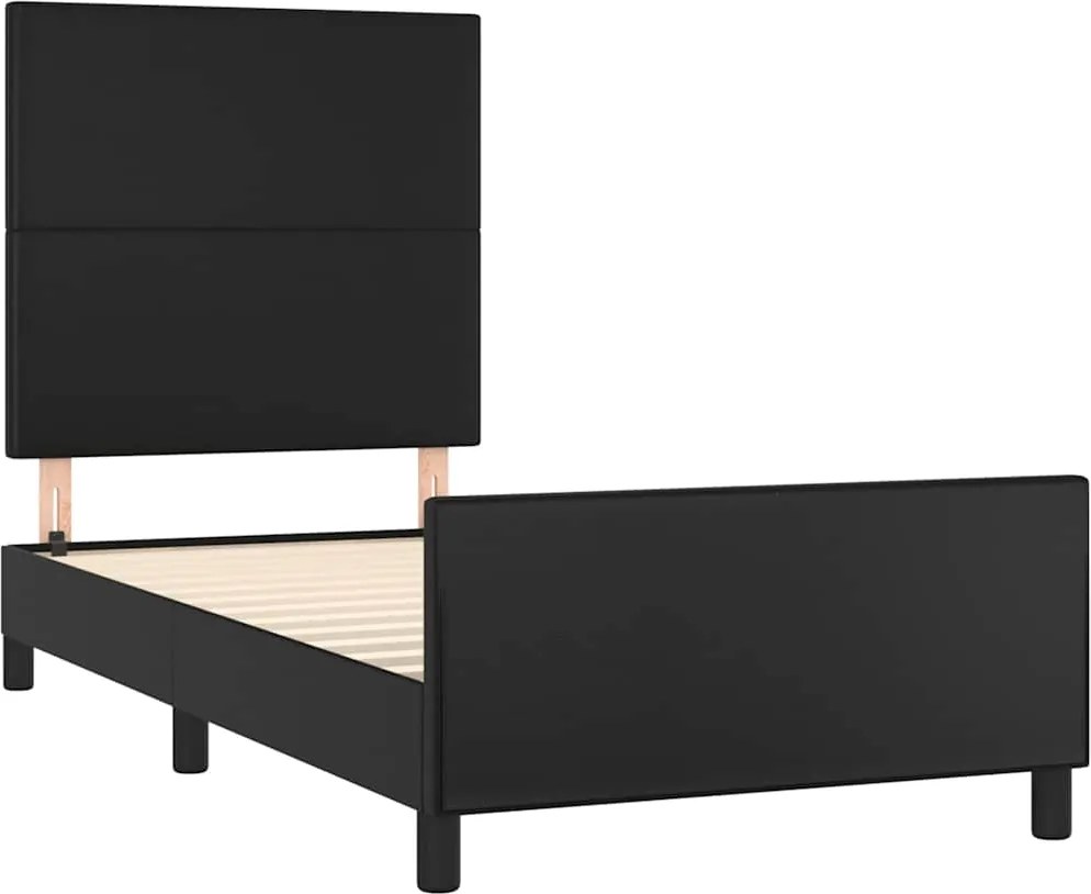 Rám postele s čelem černý 90x200 cm umělá kůže 3125427