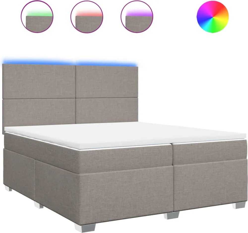 Box spring postel s matrací taupe 200x200 cm textil 3292892
