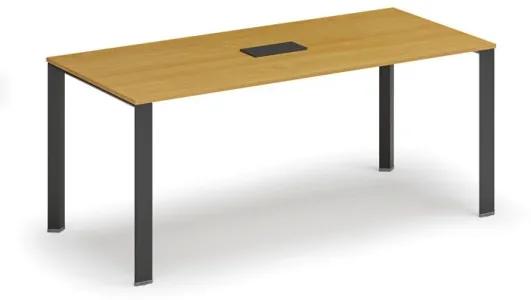 Stůl INFINITY 1800 x 900 x 750, buk + stolní zásuvka TYP III, černá