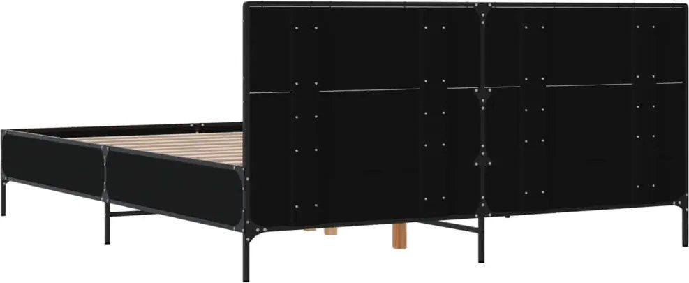 Rám postele černý 120 x 200 cm kompozitní dřevo a kov 3279992