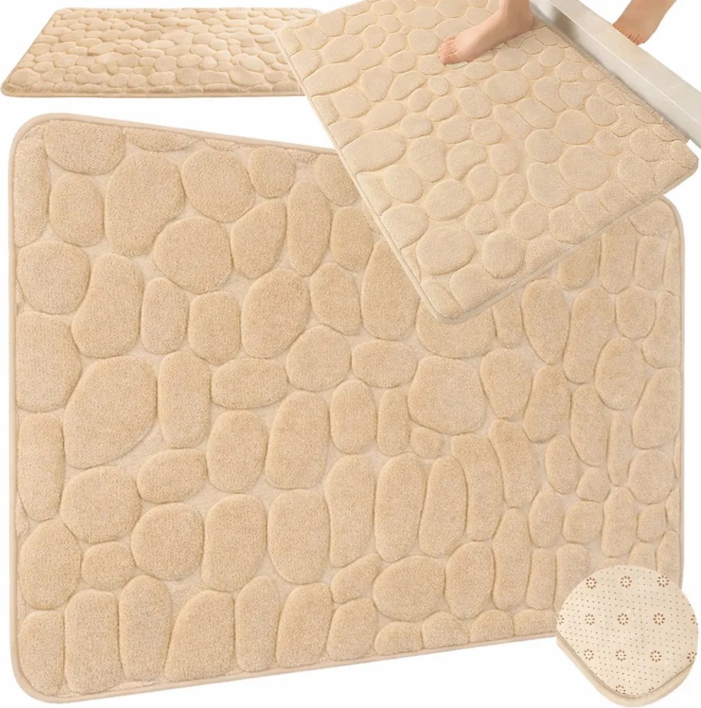 Verk Group Koupelnový kobereček, měkký, savý, protiskluzový, velký, 80 x 50 cm, do sprchy