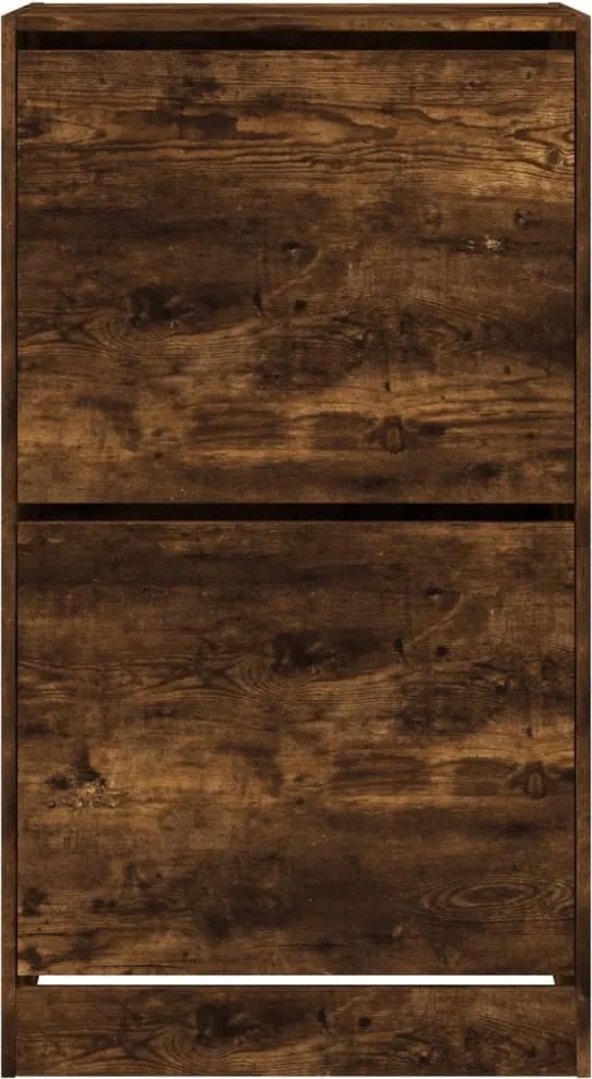 Botník se 2 výklopnými zásuvkami kouřový dub 60 x 42 x 108 cm 3214389