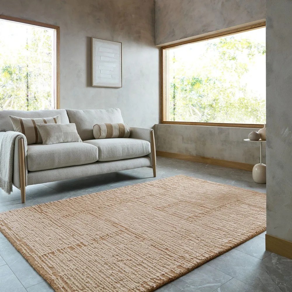 Ručně tkaný vlněný koberec v přírodní barvě 200x290 cm Harris Modula Wool – Flair Rugs
