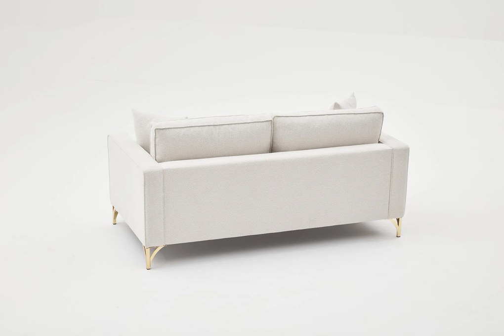 Hanah Home Dvoumístná pohovka BERLIN krémová se zlatou 180 cm 825BLC2791
