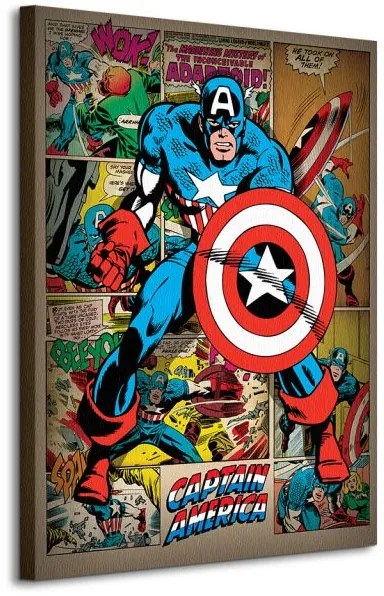 Obraz na plátně Marvel Captain America (Retro) 60x80cm WDC90820