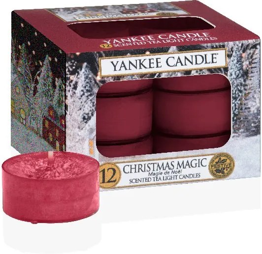 Yankee Candle červené vonné čajové svíčky Christmas Magic