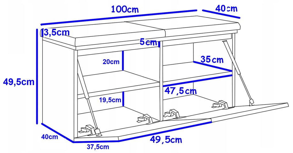 Eka Předsíňová stěna s čalouněnými panely Trinity 4 - Grafit / Červená 2309