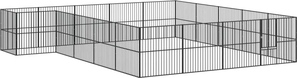Ohrádka pro psy 20 panelů černá pozinkovaná ocel 3209560