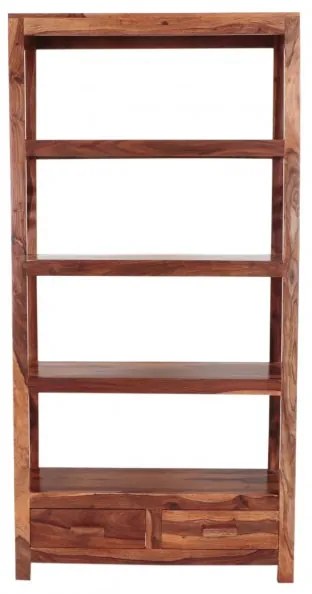 Indický nábytek - Knihovna Kali s volnými zády 90x180x35 z indického masivu palisandr Světle medová