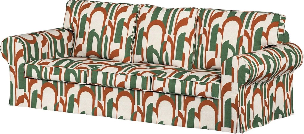 Potah na pohovku IKEA Ektorp 3-místná, rozkládací STARÝ MODEL PIXBO barva zelená látka pletený vzor, vzorované