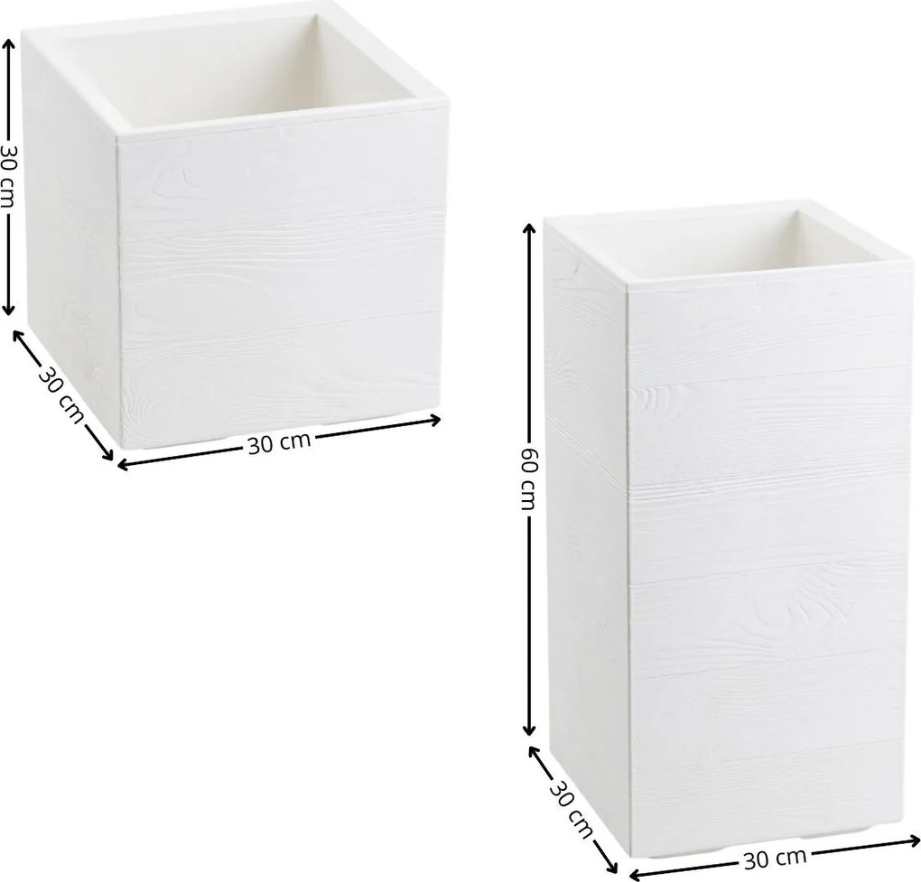 Sada 2 ks květináčů BETONIQUE 30x30/30x60 cm - výběr z 4 provedení