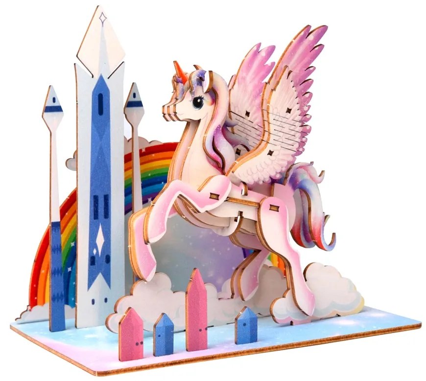 EscapeWelt 3D dřevěné puzzle Jednorožec