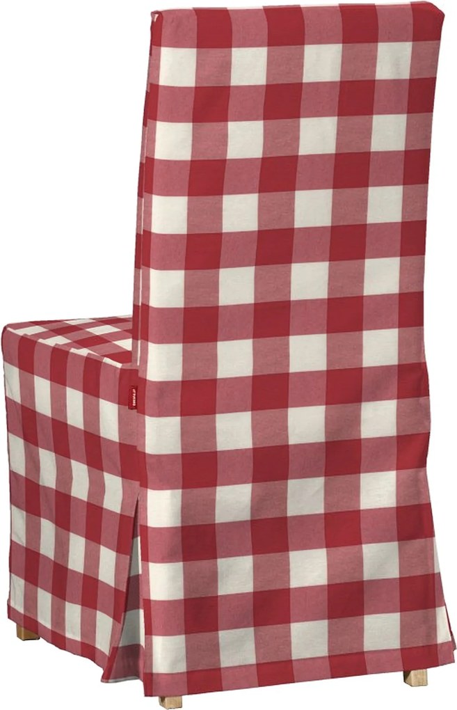 Potah na židli IKEA Henriksdal, dlouhý barva červená látka vzorované