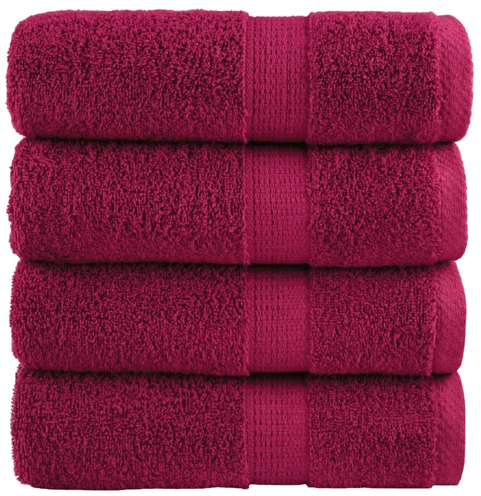 Prémiové ručníky pro hosty SOLUND 4 ks bordó 30x50 cm 600 g/m² 137207