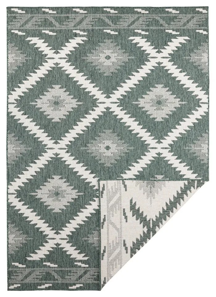 Zeleno-krémový venkovní koberec NORTHRUGS Malibu, 150 x 80 cm