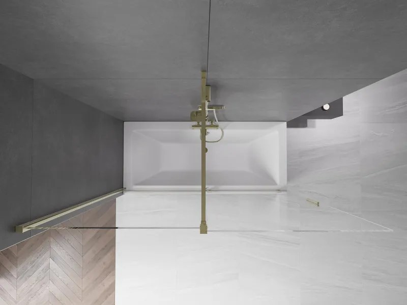 Mexen Velar, 2-křídlová posuvná vanová zástěna 180 x 150 cm, 8mm čiré sklo, zlatý lesklý profil, 896-180-000-01-50