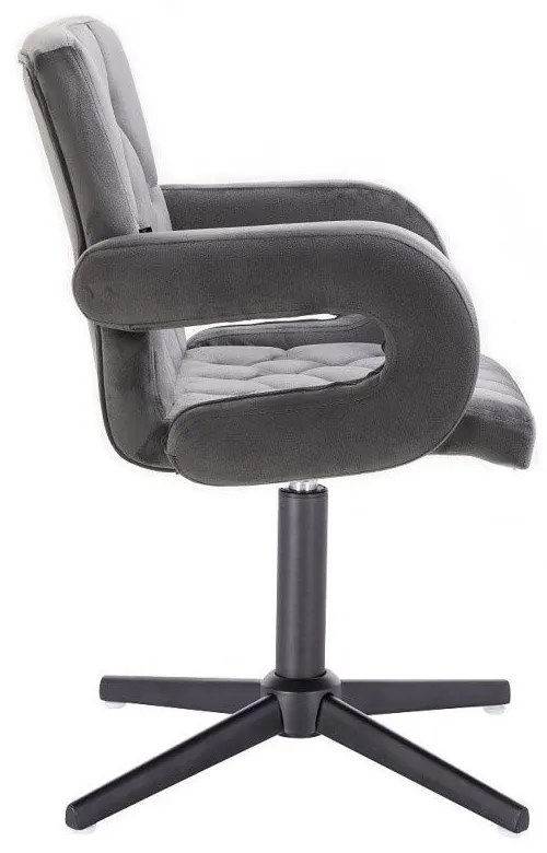 LuxuryForm DESIGN Otočná židle BOSTON VELUR na černém kříži - šedá