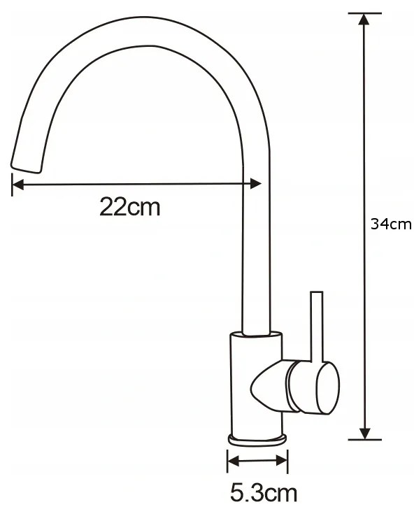 Mexen LUNA - Vysoká dřezová baterie, chromová, 671400-00