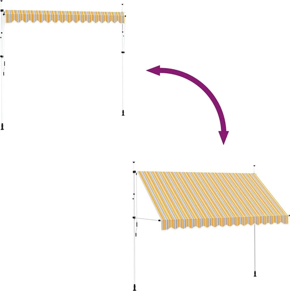 vidaXL Ručně zatahovací markýza 350 cm [43229] Barva: krémová