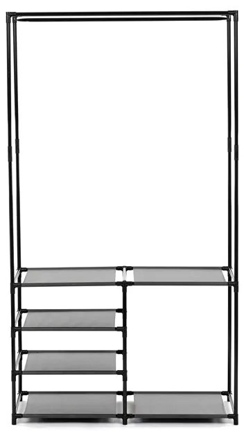 Autronic Stojan na šaty dvouramenný se čtyřmi policemi GD-172 BK Barva: Černá