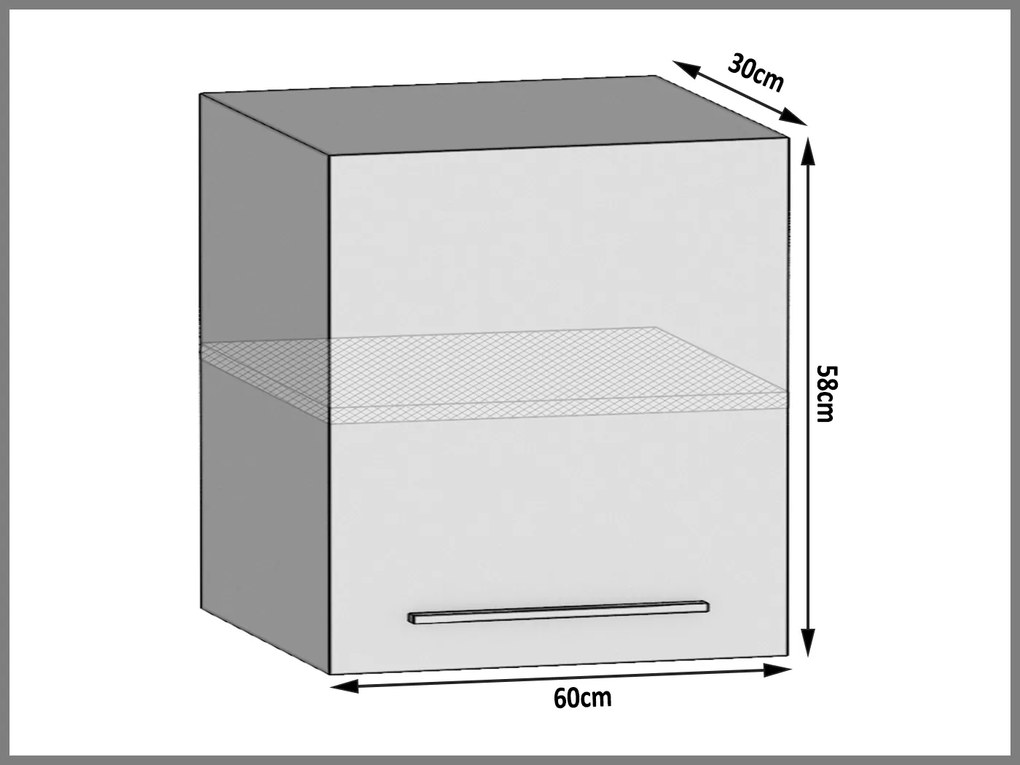 Kuchyňská skříňka Belini horní 60 cm bílý lesk  INF SG60/1/WT/W/0/B1