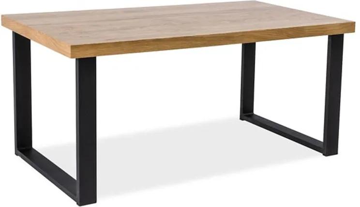 Jídelní stůl, černá/dub, UMBERTO 120x80