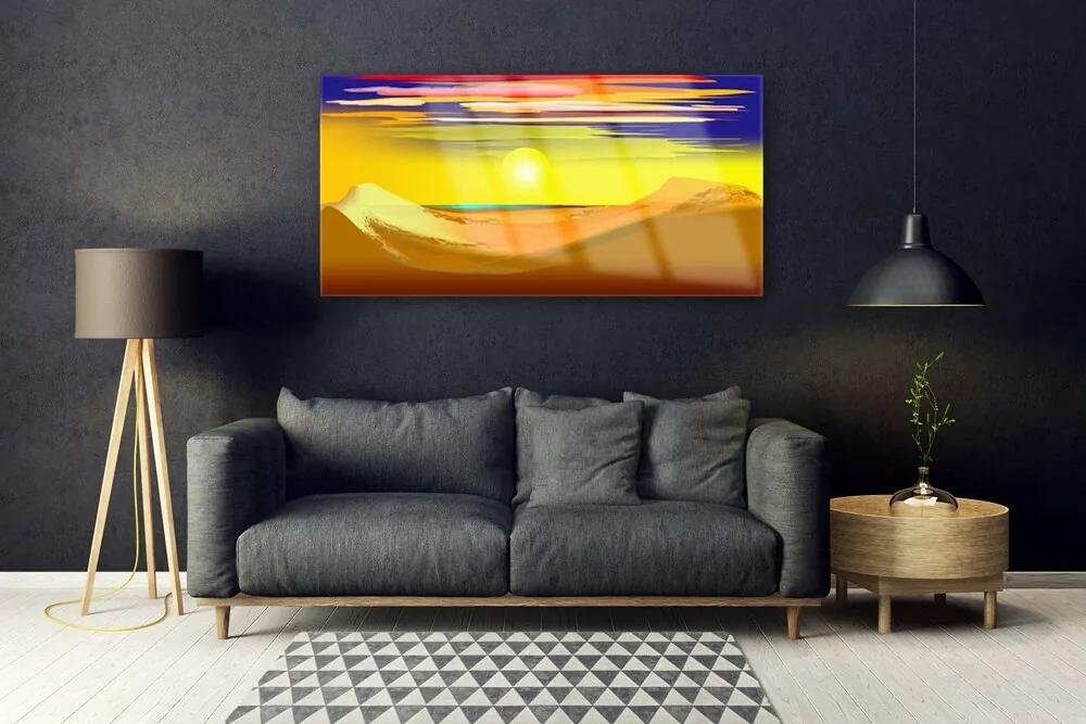akrylový obraz Poušť Šlunce Umění 120x60 cm
