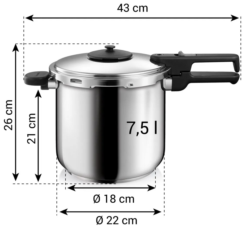 TESCOMA Tlakový hrnec GrandCHEF 7,5 l