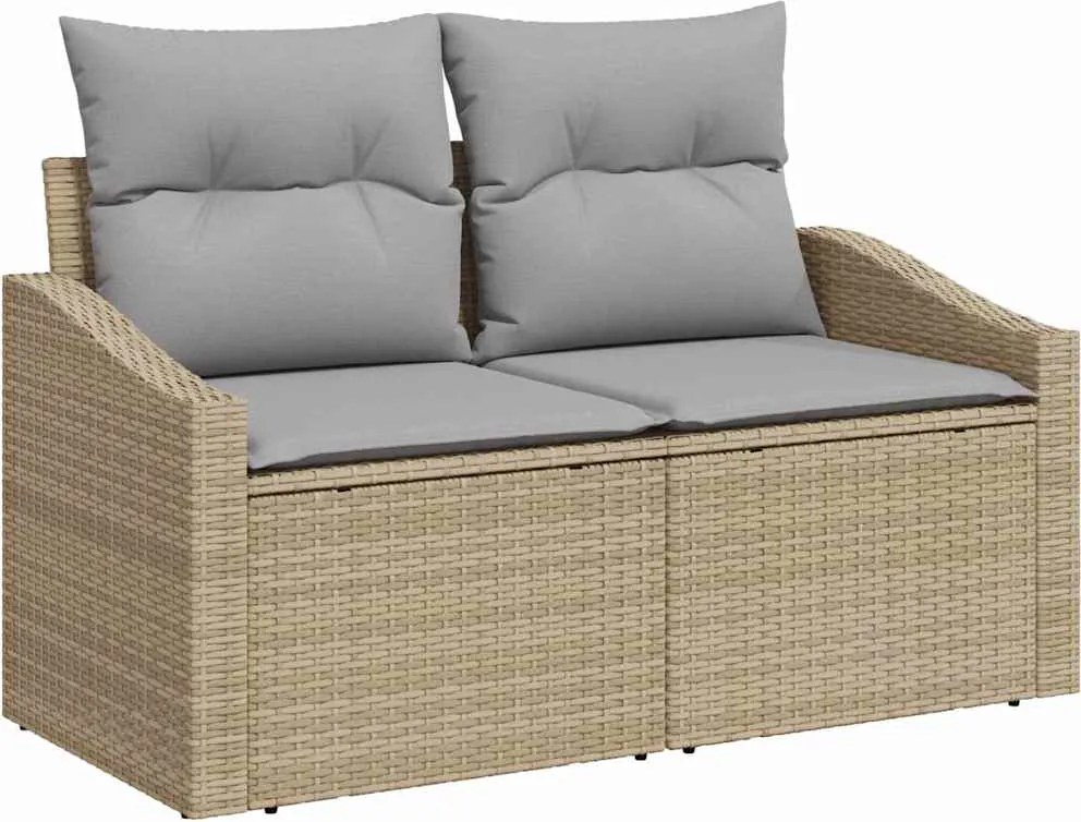 Sada zahradních pohovek s polštářem 13 pcs Béžová Poly ratan 3364662