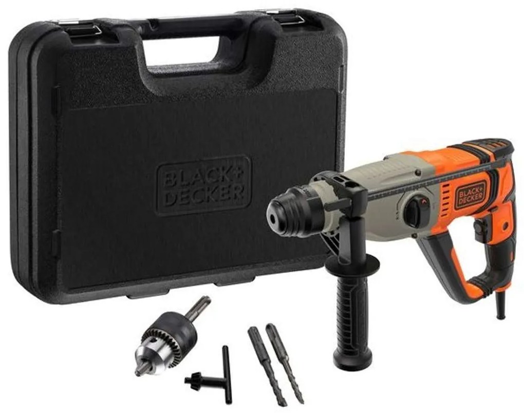 BLACK+DECKER - Kombinované kladivo 800 W, s příslušenstvím BEHS02K-QS