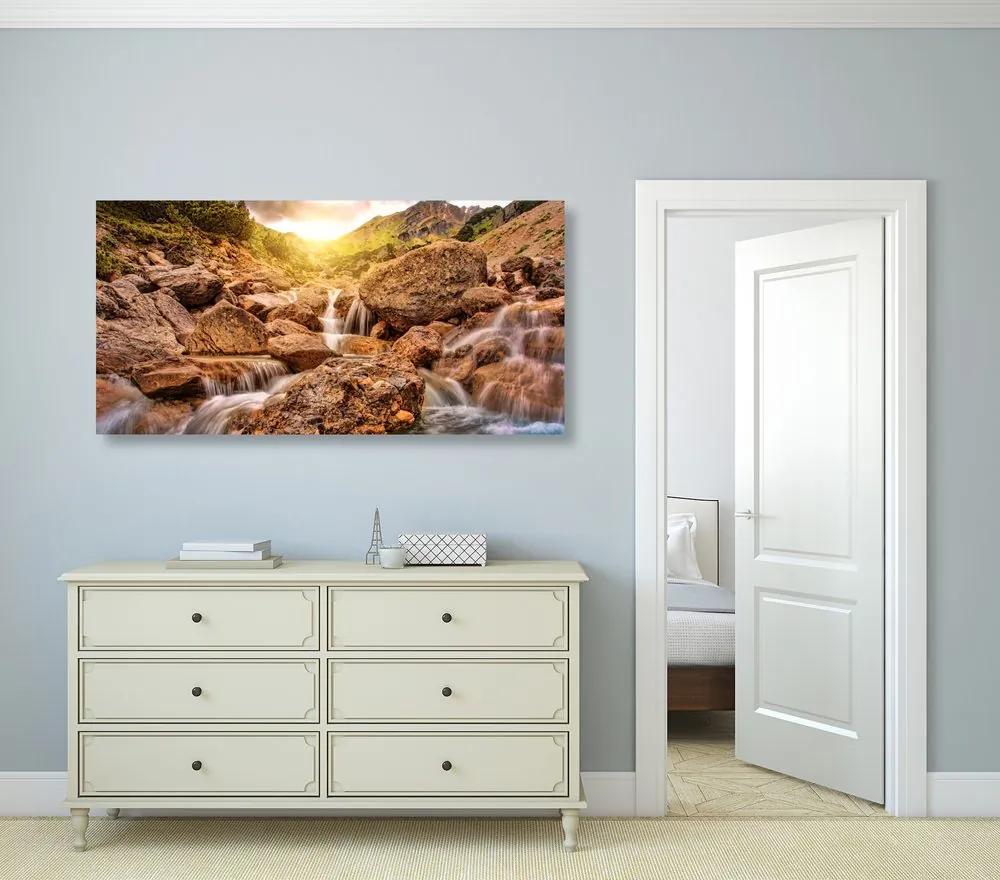 Obraz vysokohorské vodopády Varianta: 100x50