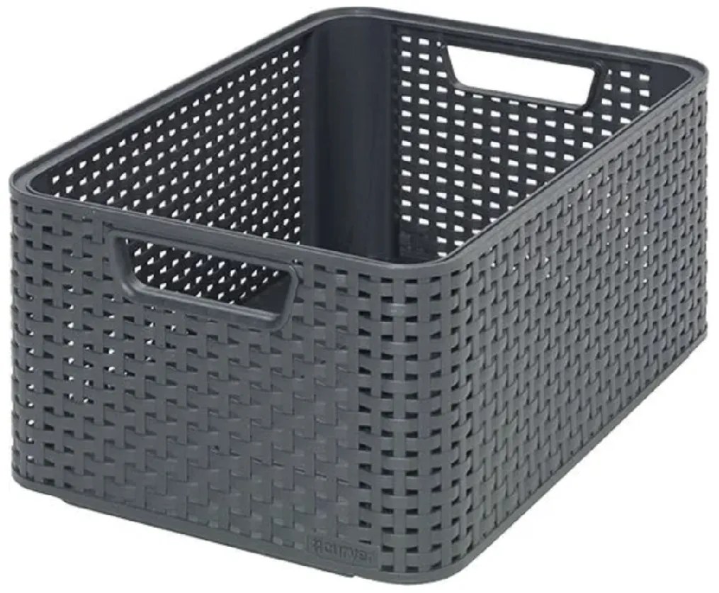 BRABANTIA Curver Úložný box RATTAN Style2 M antharacite