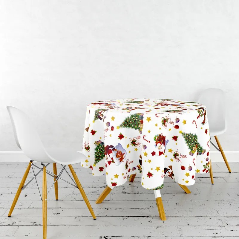 Ubrus PVC kulatý FL-1188-04 – Vánoční motiv (různé velikosti)