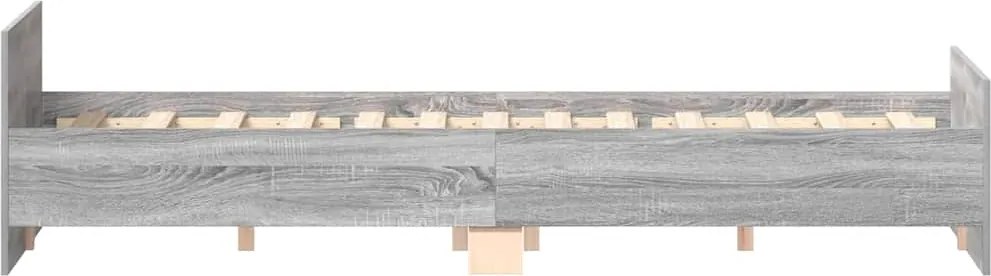 Rám postele s hlavovým a nožním čelem šedý sonoma 140 x 200 cm 3203752