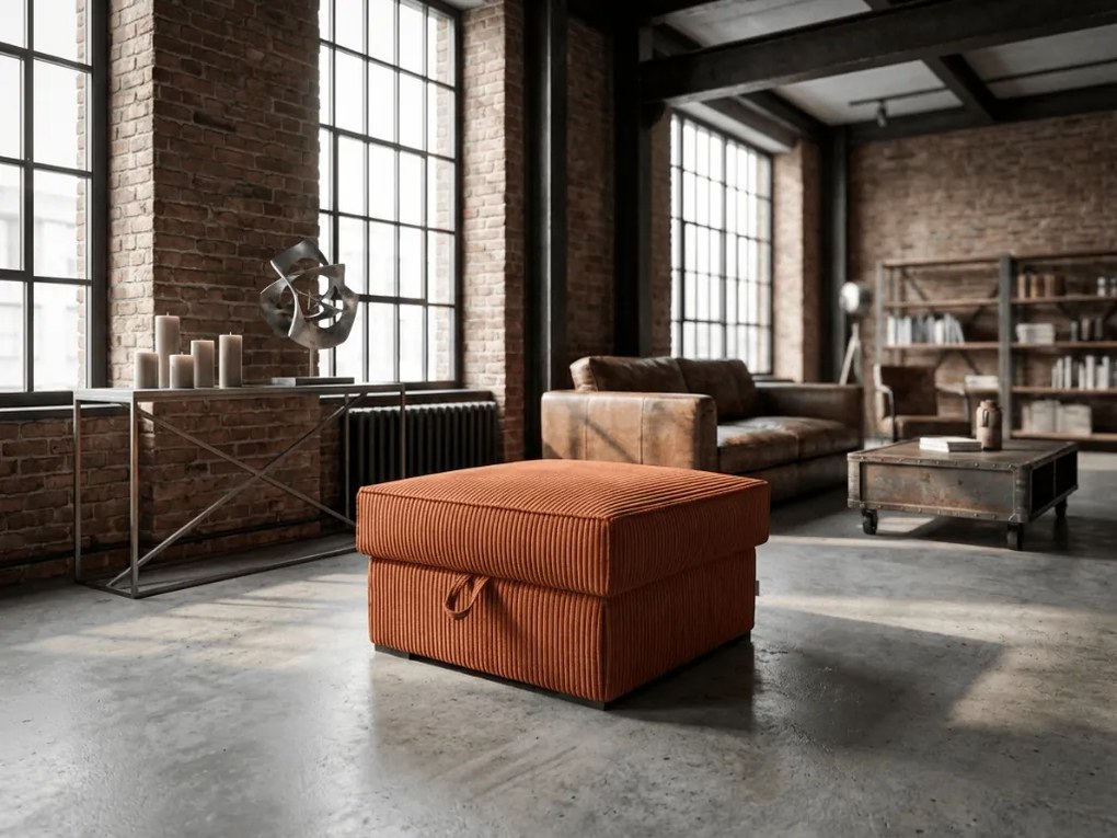 Taburet SMART COSARO XL s úložným prostorem 71x71 cm, terakotový
