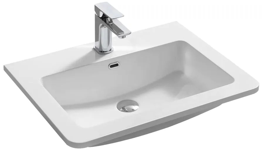 Mereo Mereo, Siena, koupelnová skříňka s umyvadlem z litého mramoru 61 cm, bílá, antracit, černá, CN410M