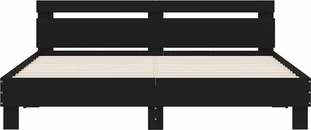 Rám postele s čelem a LED osvětlením černý 160 x 200 cm 3207533