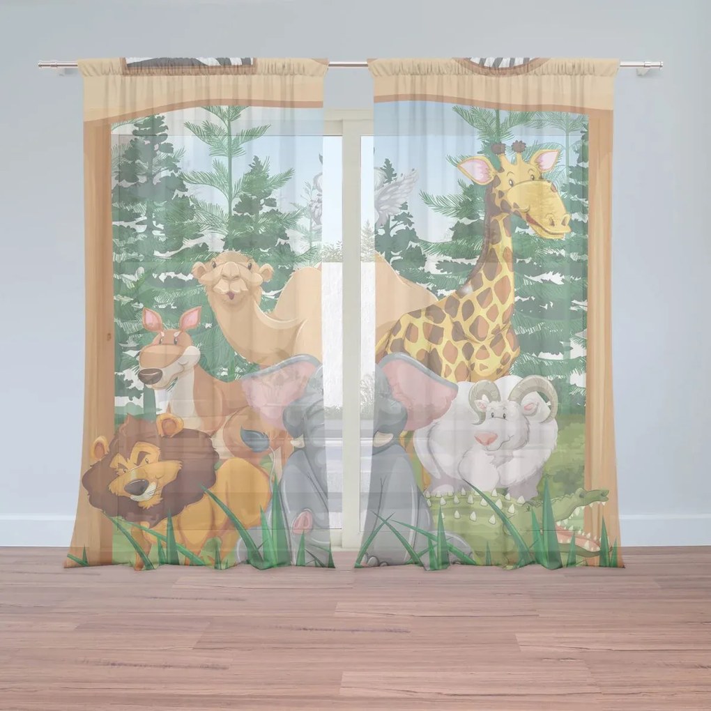 Sablio Záclony Zoo: 2ks 150x250cm