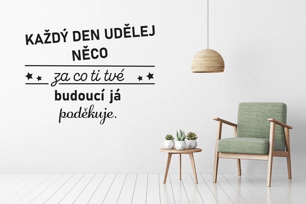 Lepy.cz Samolepka na zeď Každý den udělej Velikost (šířka x výška): 45x35cm, Barevná varianta: Bílá
