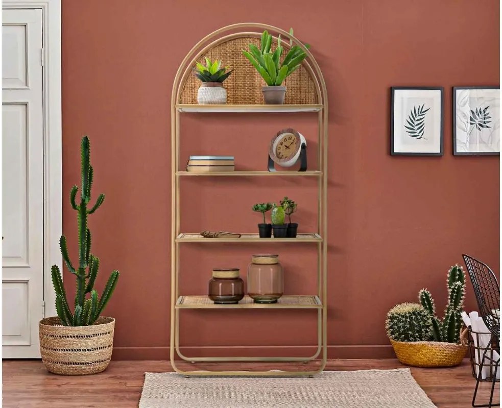 Designová knihovna Gennipha 80 cm hnědá